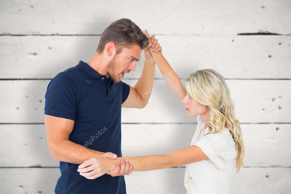 Angry man overpowering his girlfriend — Stock Photo © Wavebreakmedia ...