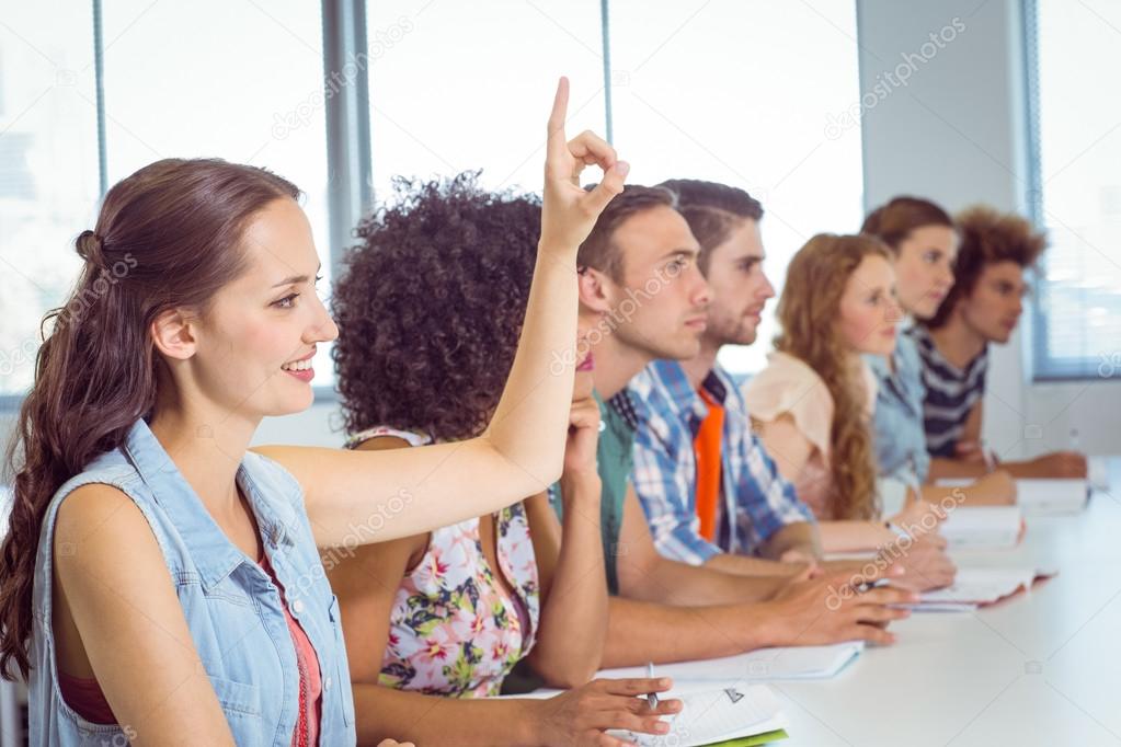 Fashion students being attentive in class — Stock Photo ...