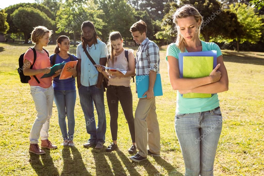 Student being bullied by a group of students Stock Photo by ...