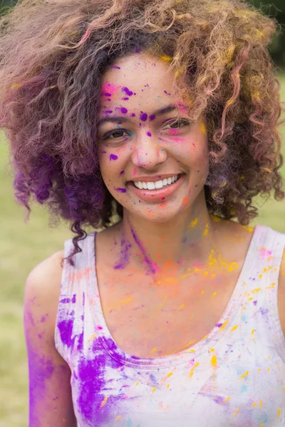 Woman having fun with powder paint - Stock Image - Everypixel