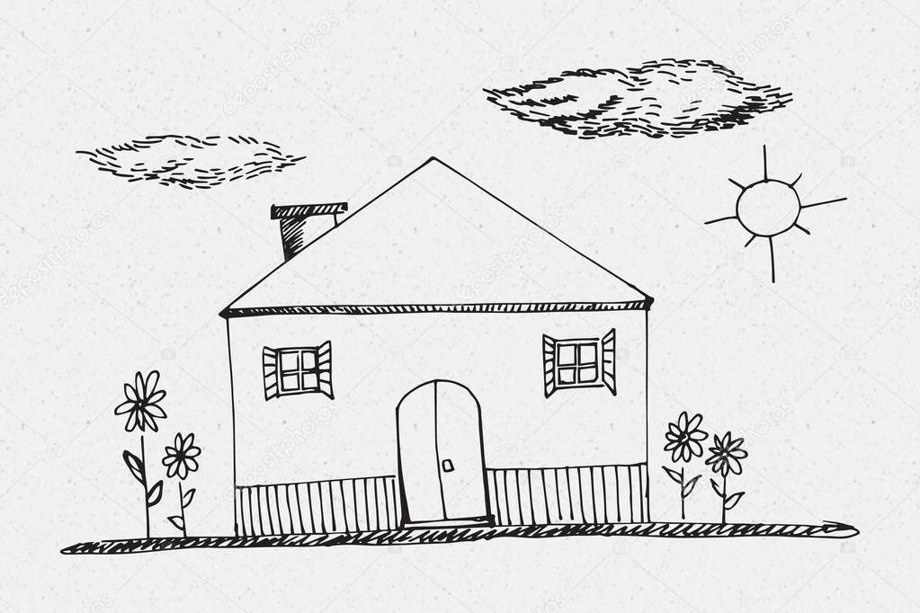 Children Drawing House