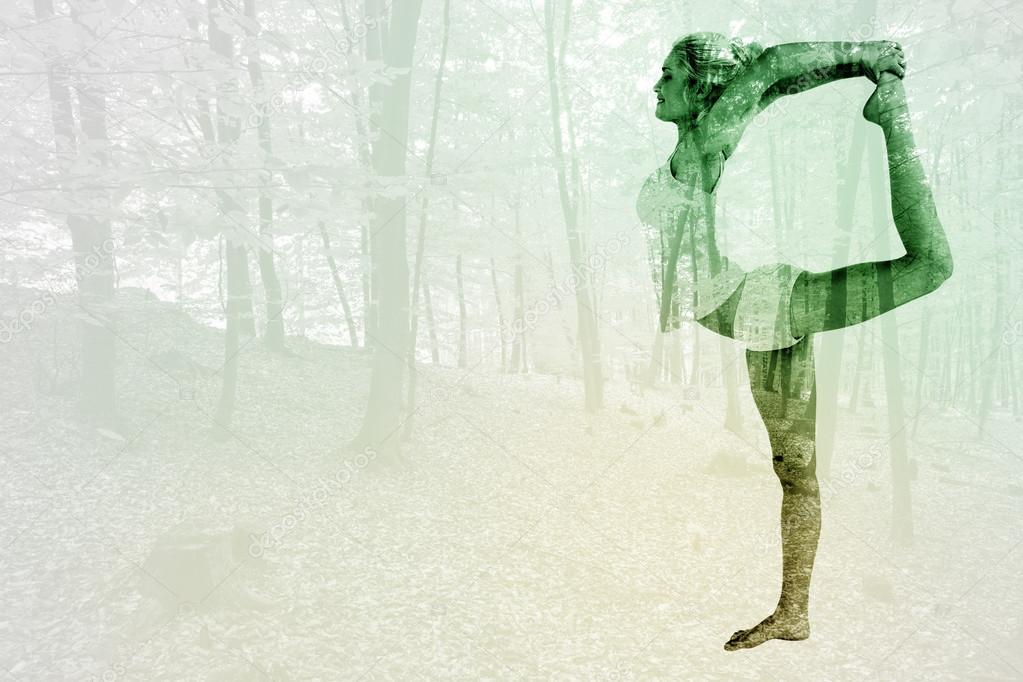 Woman balancing on one leg — Stock Photo © Wavebreakmedia #81871826