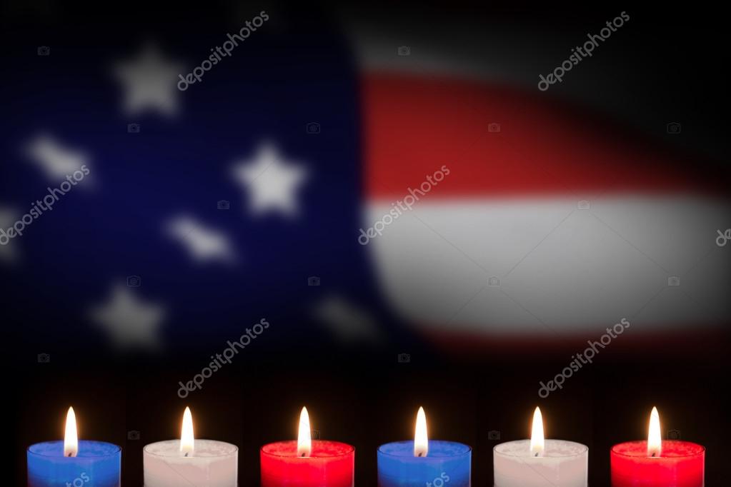 Candles with american flag Stock Photo by ©Wavebreakmedia 81888264