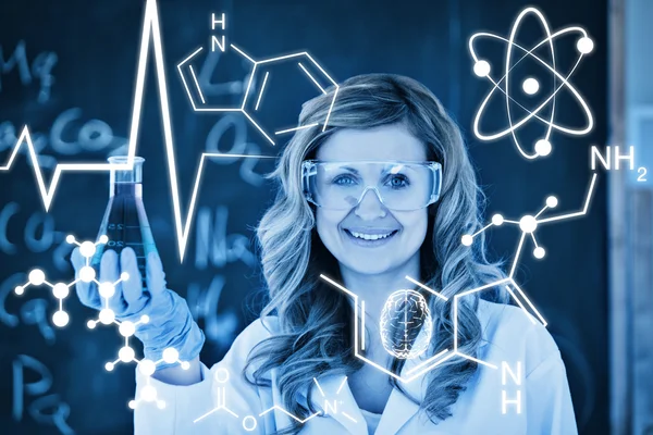 Cute female scientist writing a formula on a white board Stock Photo by ...