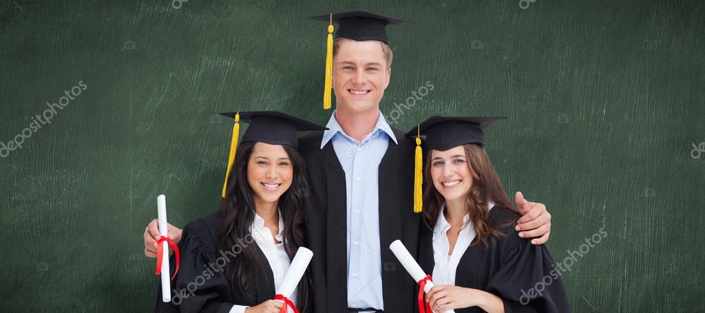 Three friends graduate from college — Stock Photo © Wavebreakmedia ...