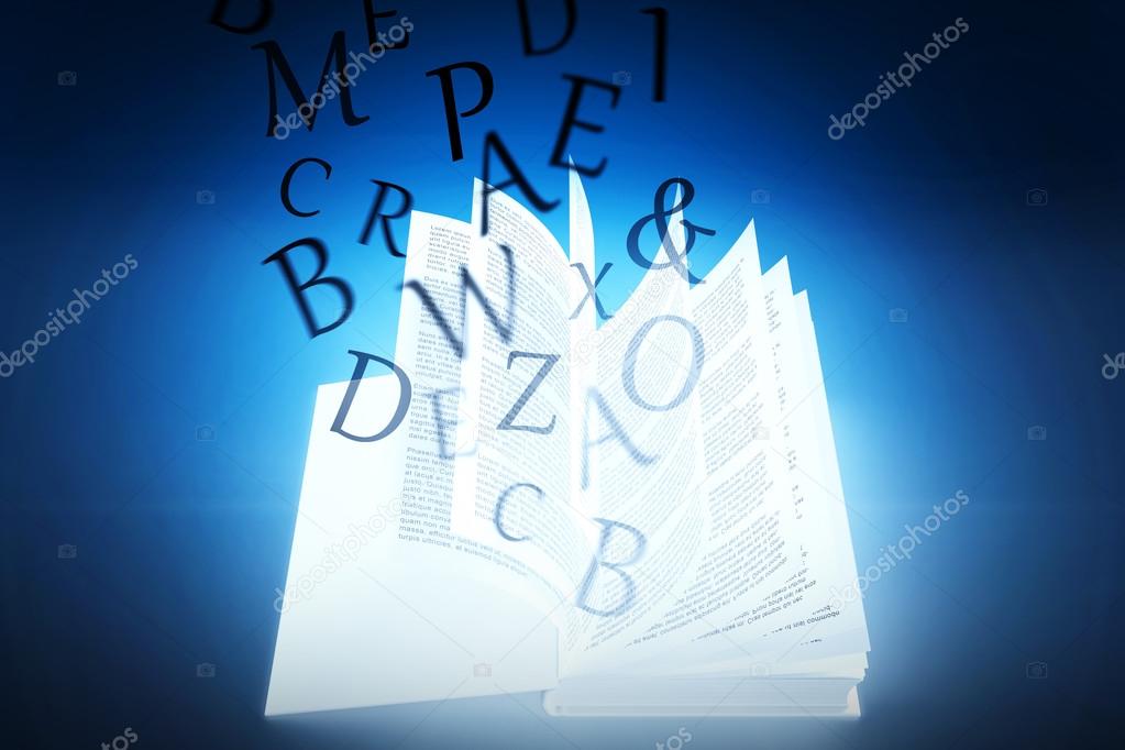 Open book and letters Stock Photo by ©Wavebreakmedia 84429376