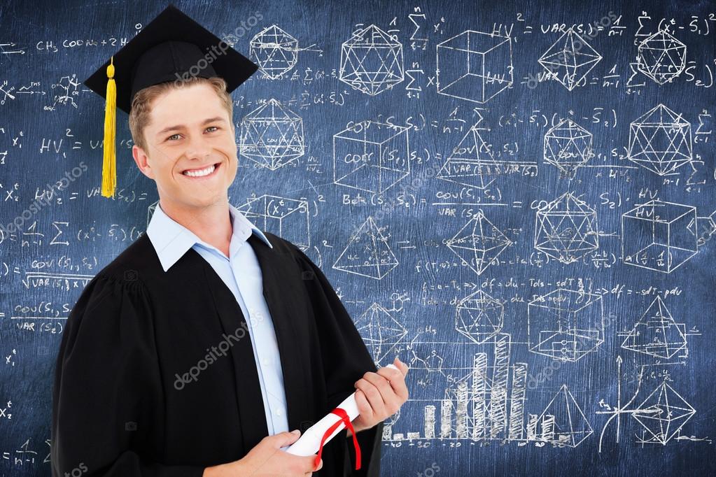Smiling man with a degree in hand Stock Photo by ©Wavebreakmedia 84451960