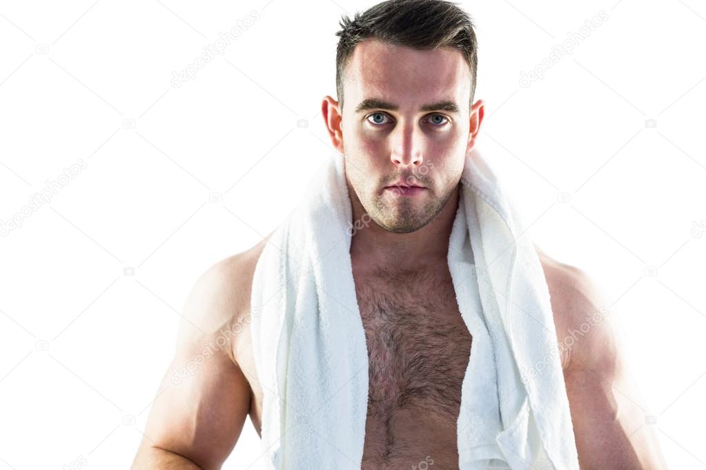 Strong bodybuilder looking at camera Stock Photo by ©Wavebreakmedia ...