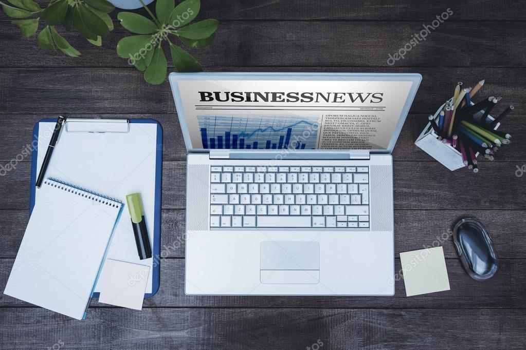Business newspaper on screen — Stock Photo © Wavebreakmedia #98381906