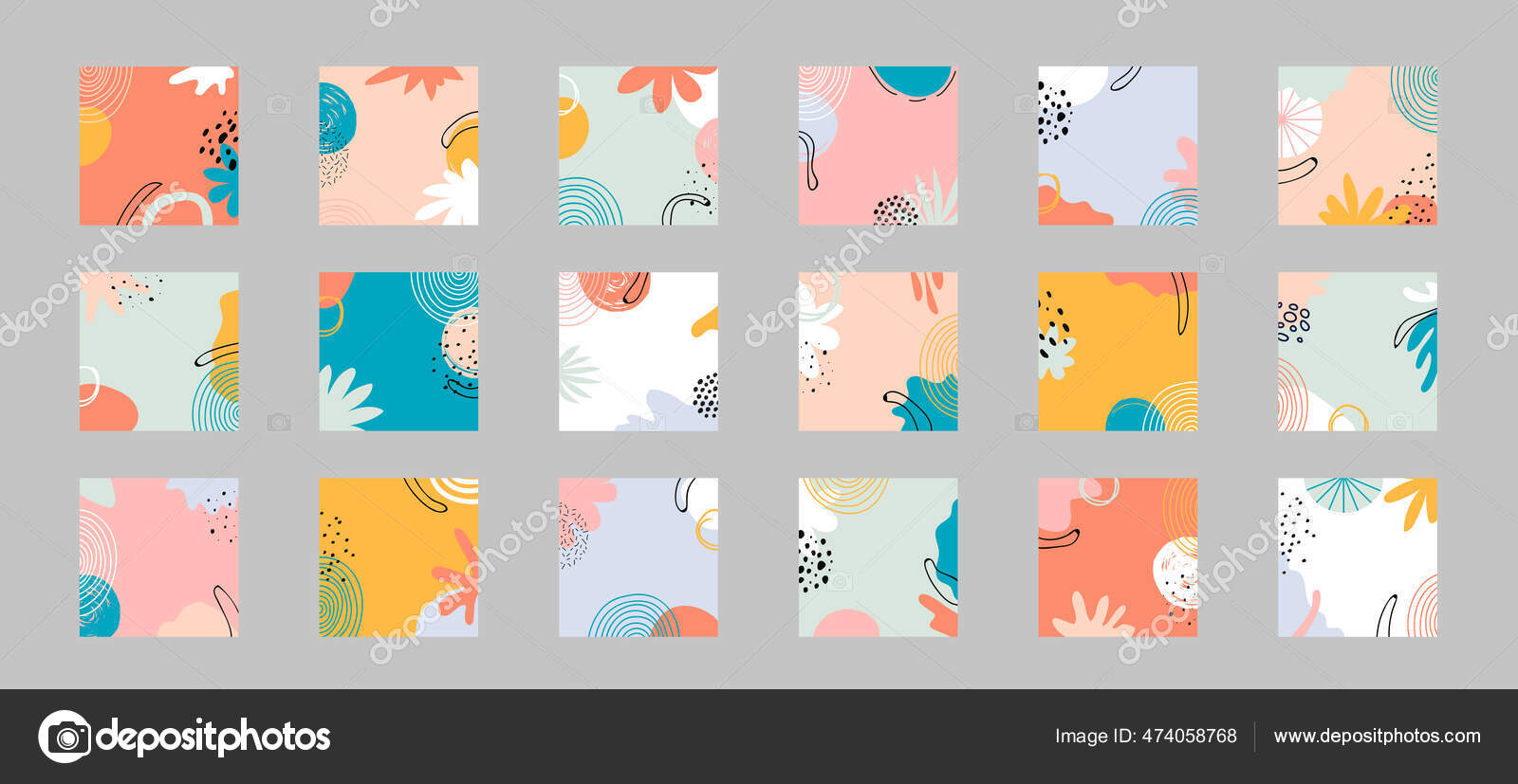 Square Backgrounds Set Vivid Colors Stock Vector by ©lepusinensis 474058768