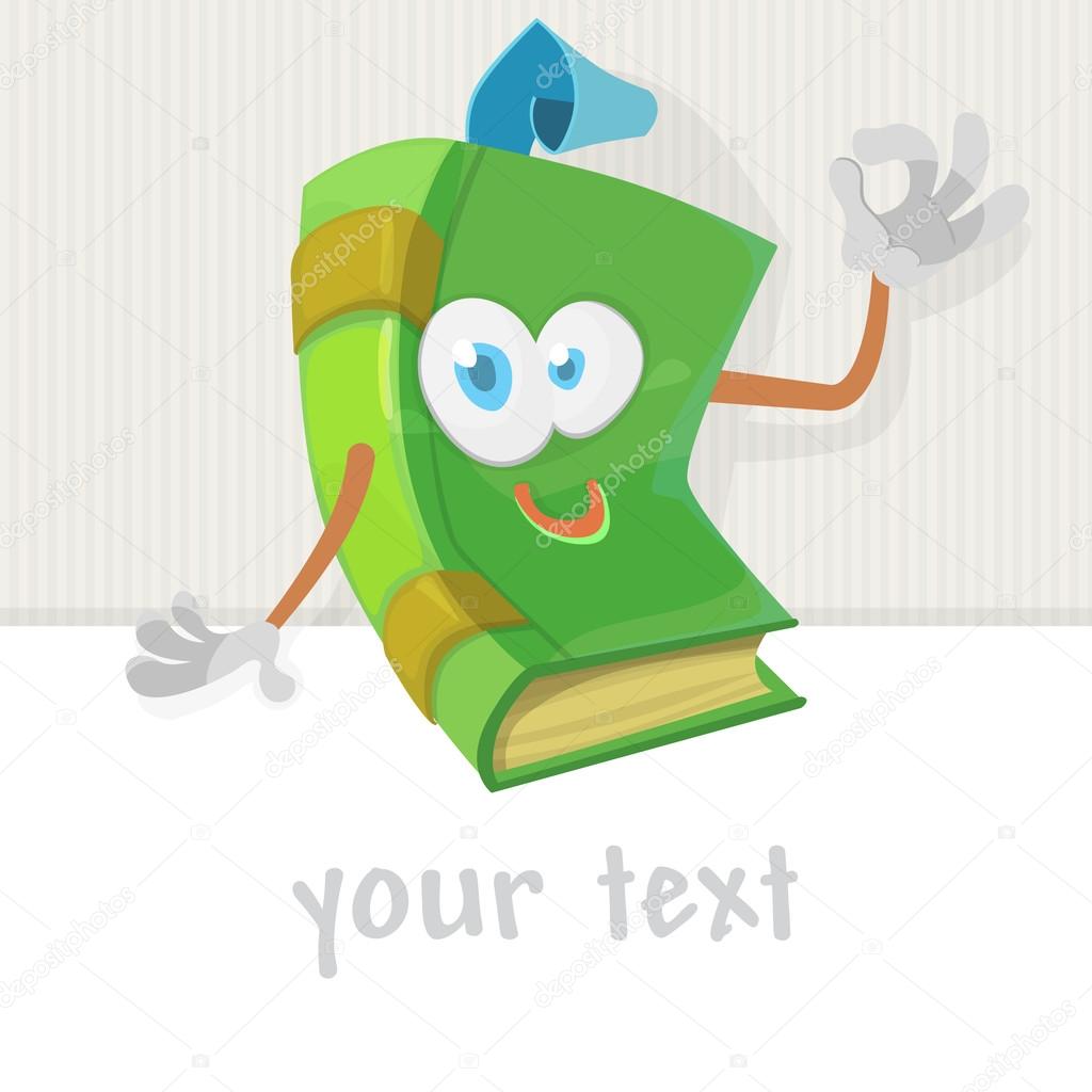 Fun background with cartoon character book Stock Vector Image by ...