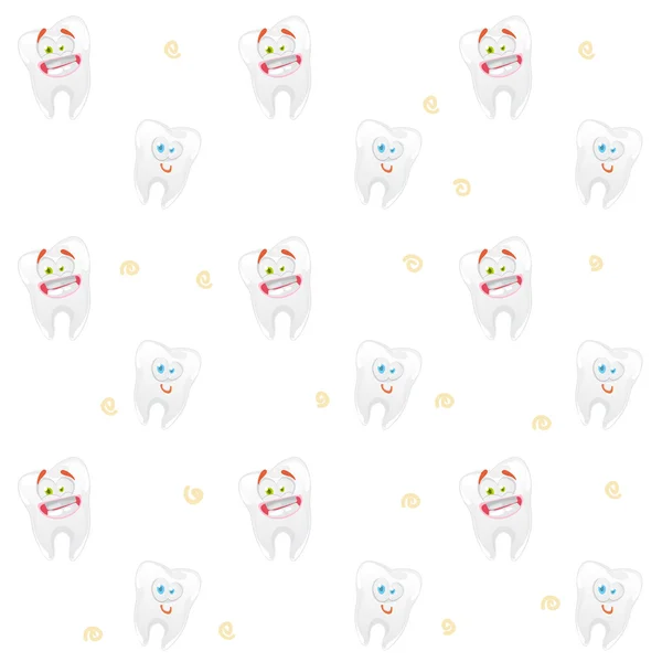 Cartoon Tooth Seamless Pattern Background. Vector Stock Vector Image by ...