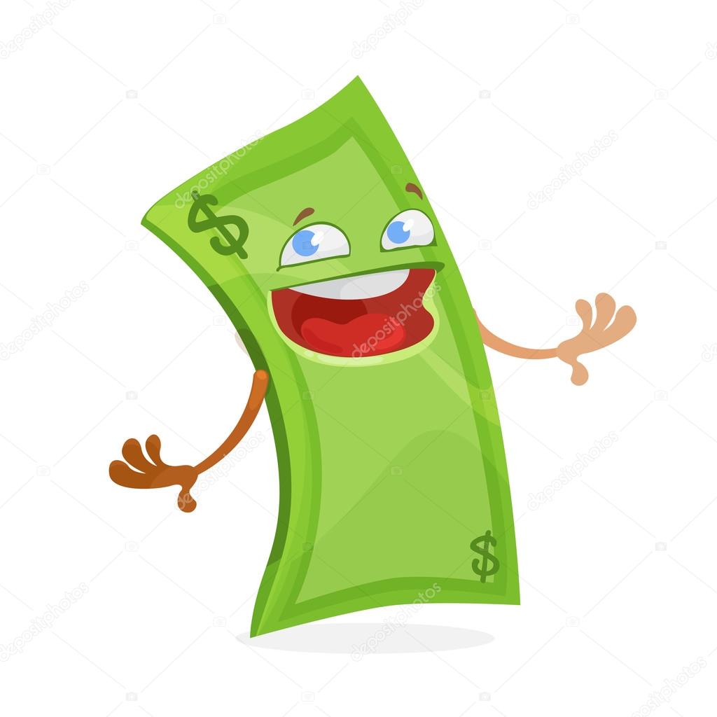 Cartoon character green funny dollar Stock Vector by ©krasivos 101700502