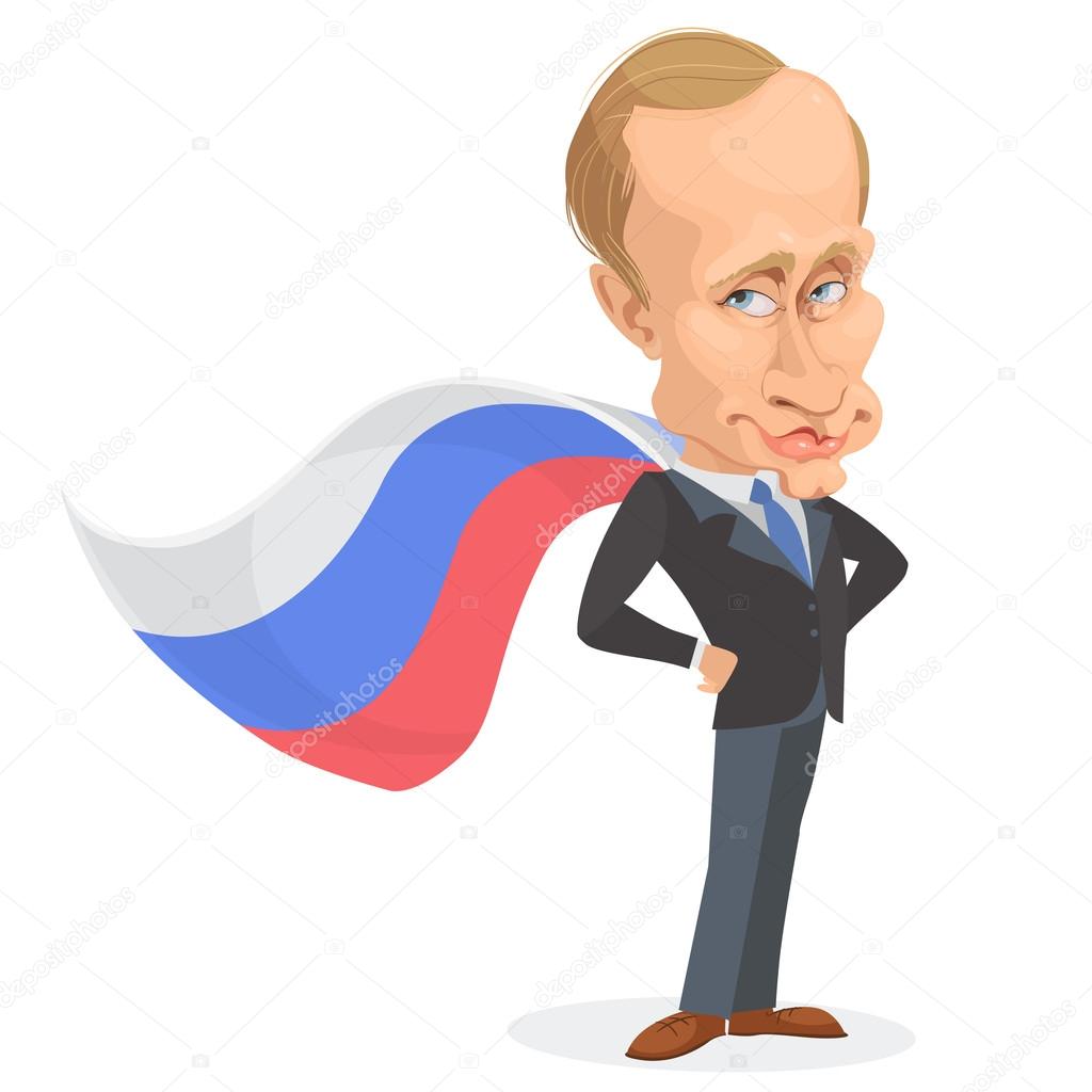 Vector illustration of a cartoon portrait of President Vladimir Stock ...