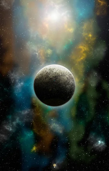 Unknown planet from outer space. Space nebula. Cosmic cluster of stars ...