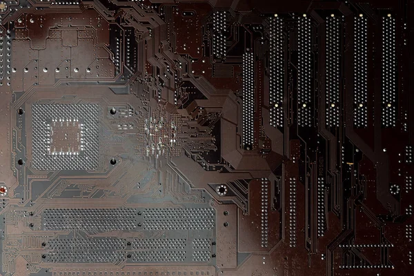 Computer electronic microcircuit, motherboard, tracks. Computer ...