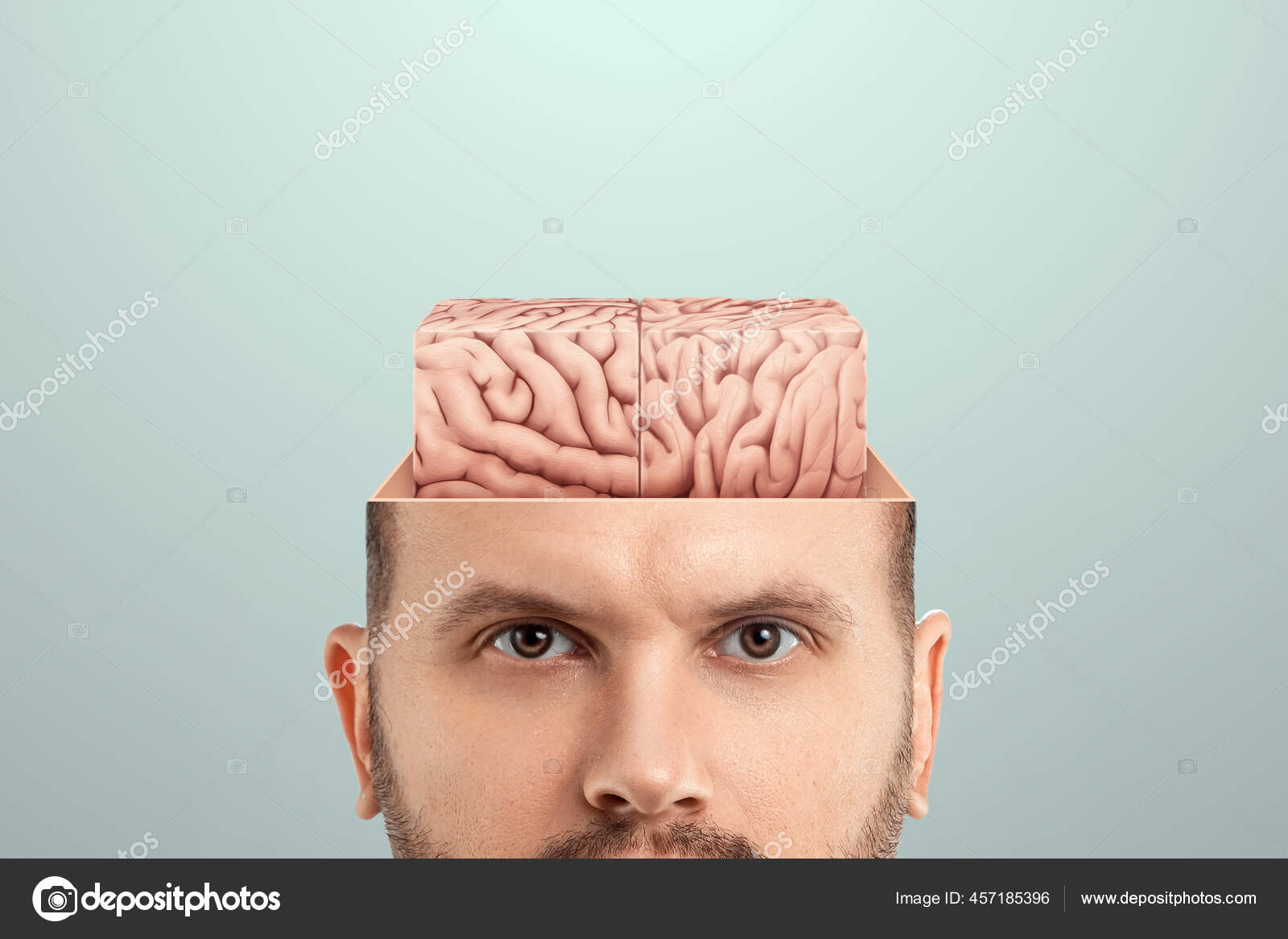Open Head With Brain Thinking