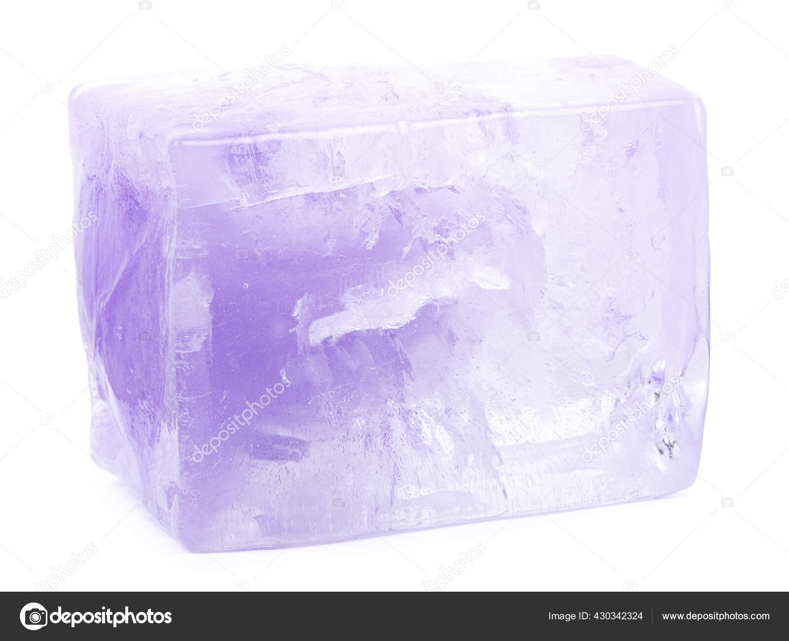 Rectangular Piece Ice Isolated White Background Stock Photo by ...