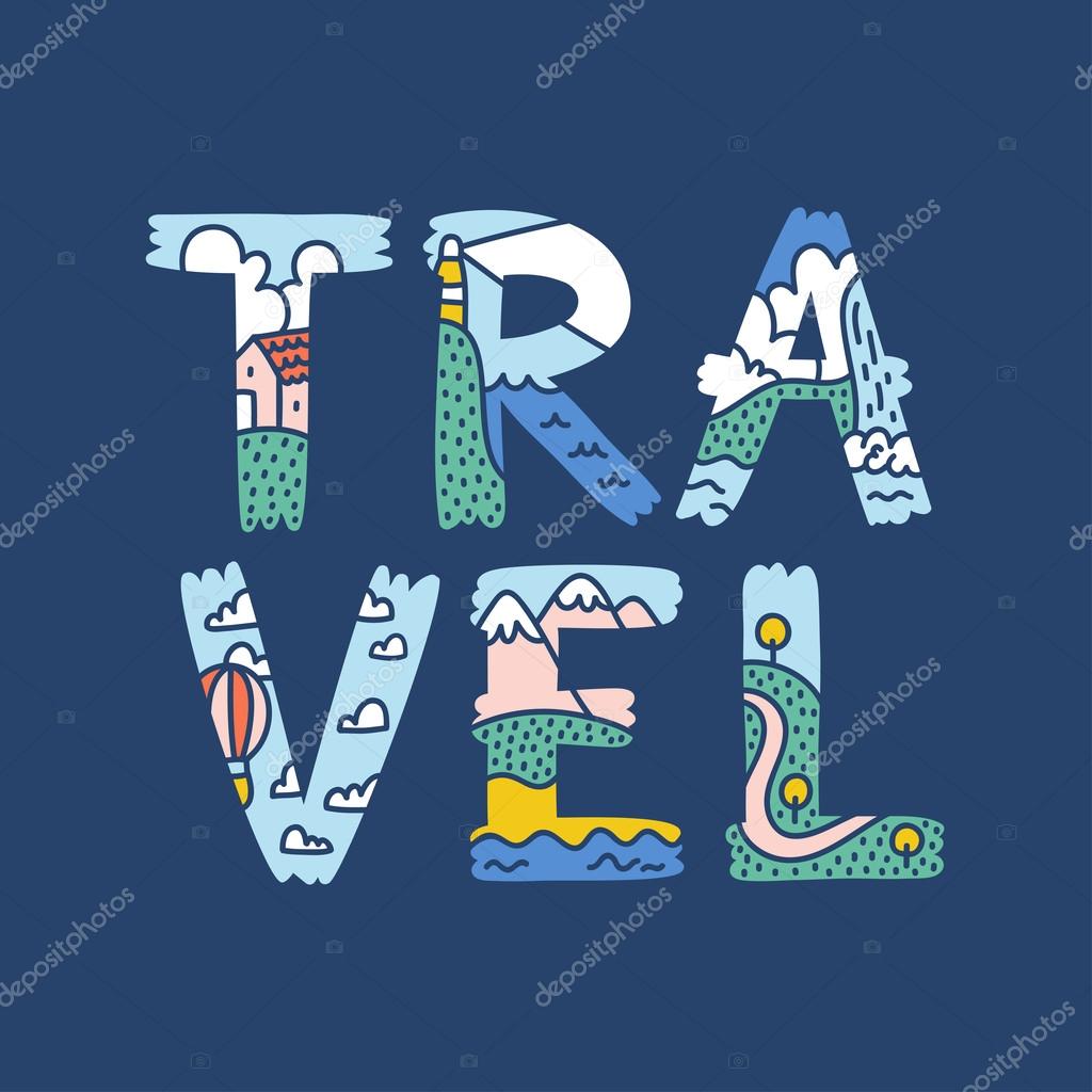 Ilustración de letras de viaje 2022