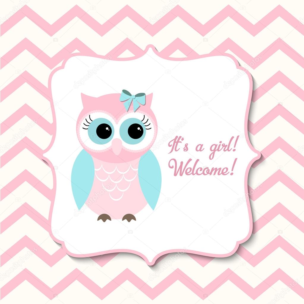 Baby Girl Owl Background