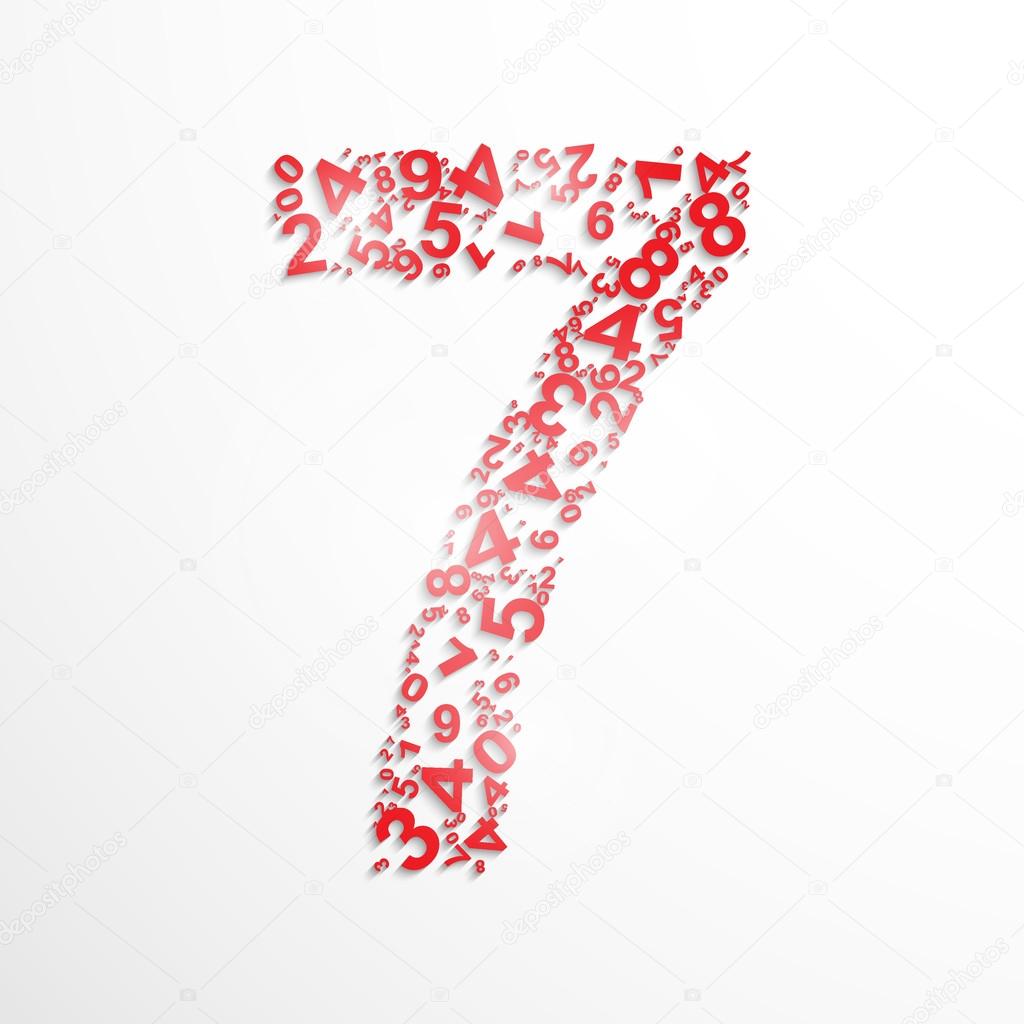 Vector number seven from numbers. Stock Vector by ©megastorm 62153687