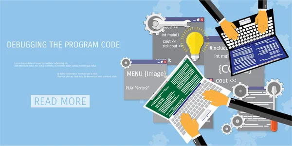 Vector flat concept of programming and coding Stock Vector by ...