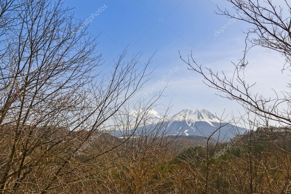 Mountain Ontake (Mount Kiso Ontake) in the background during Spring ...