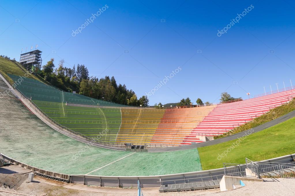 The Bergisel Ski Jump tower (Bergisel Schanze) in Innsbruck, Austria ...