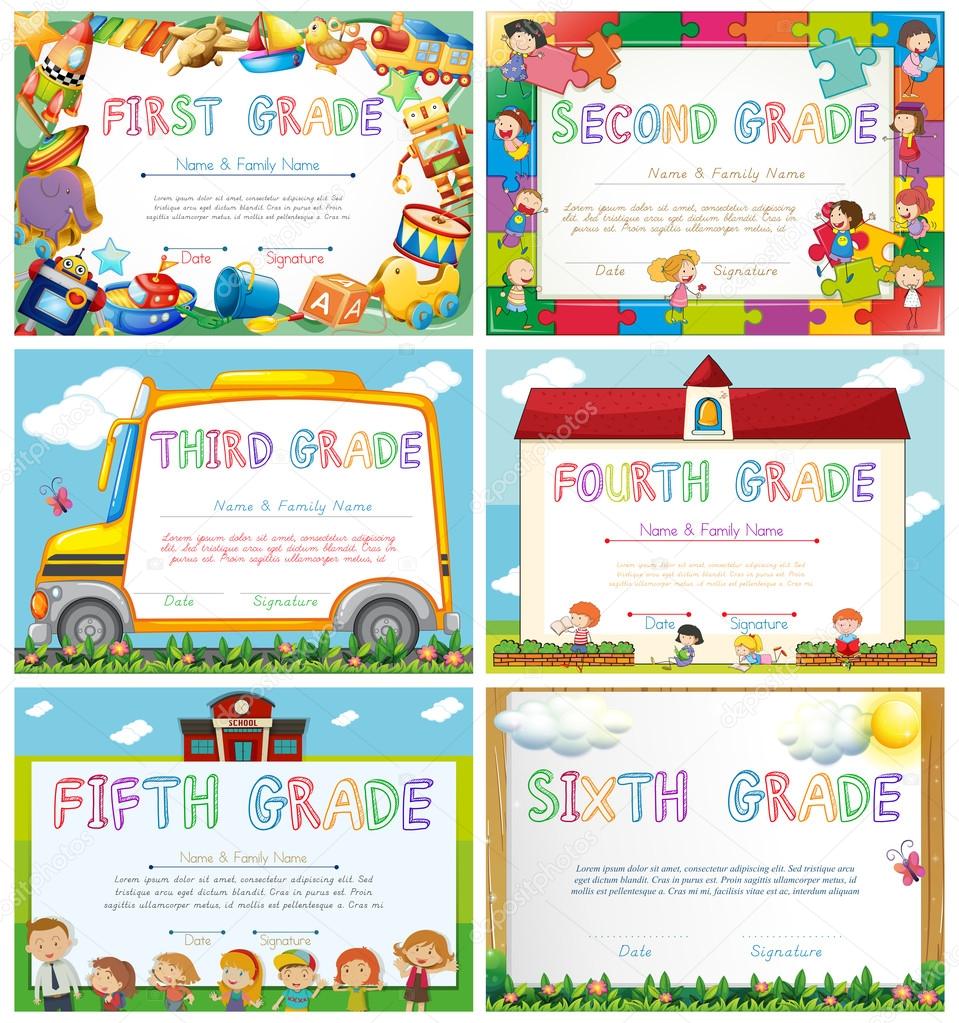 Diploma templates for primary school Stock Vector Image by ...