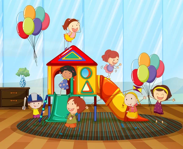 Children playing inside Vector Art Stock Images | Depositphotos