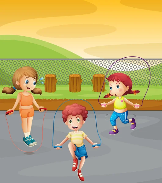 Child Jumping Rope Clipart
