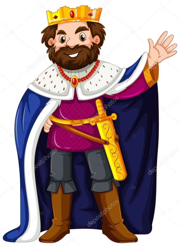 Rey vestido con túnica azul vector, gráfico vectorial © interactimages ...