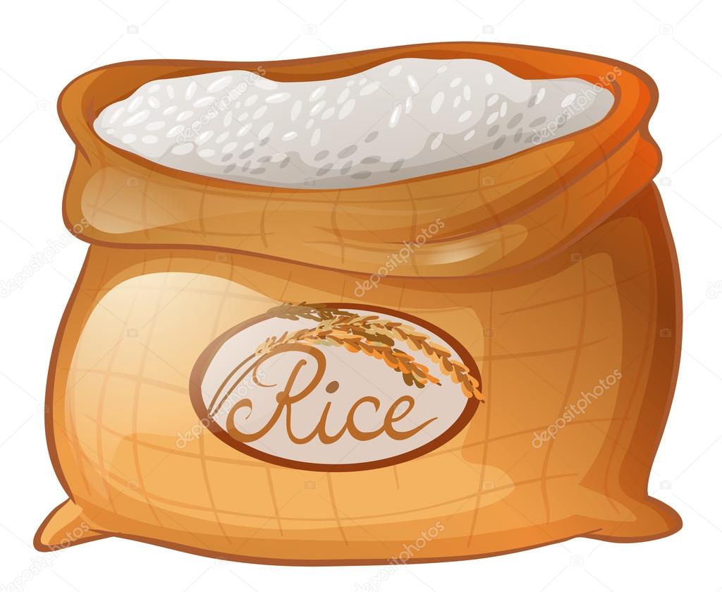 Bolsa de arroz sobre fondo blanco vector, gráfico vectorial © interactimages imagen #108587010