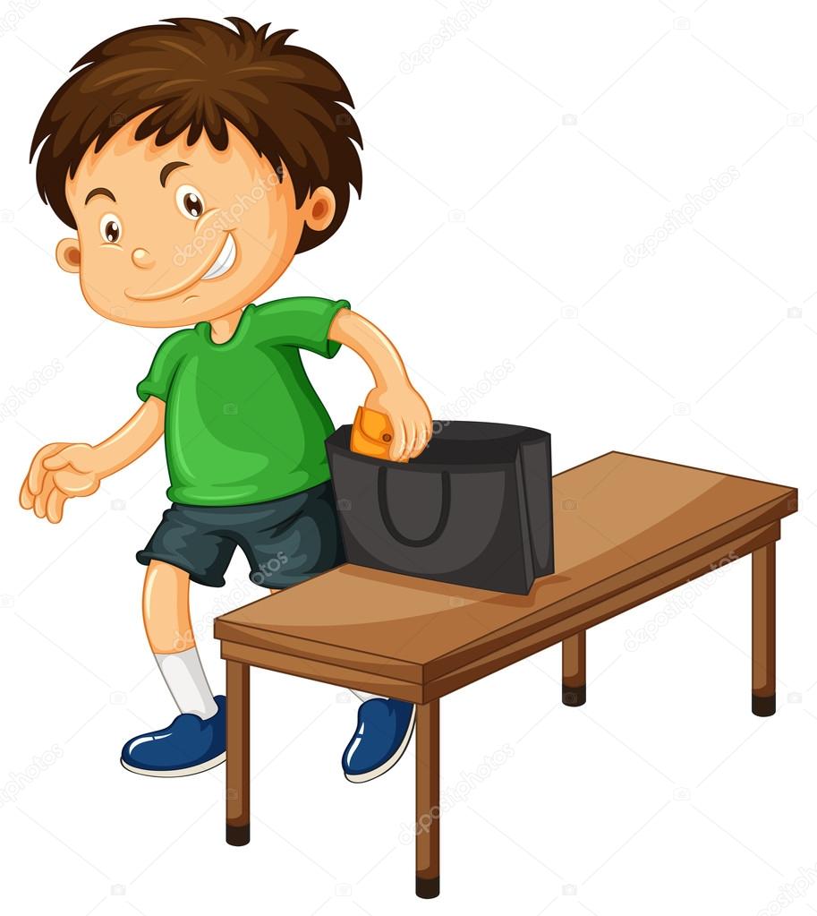Anak mencuri barang dari dompet Vektor Stok oleh ©interactimages 108599098