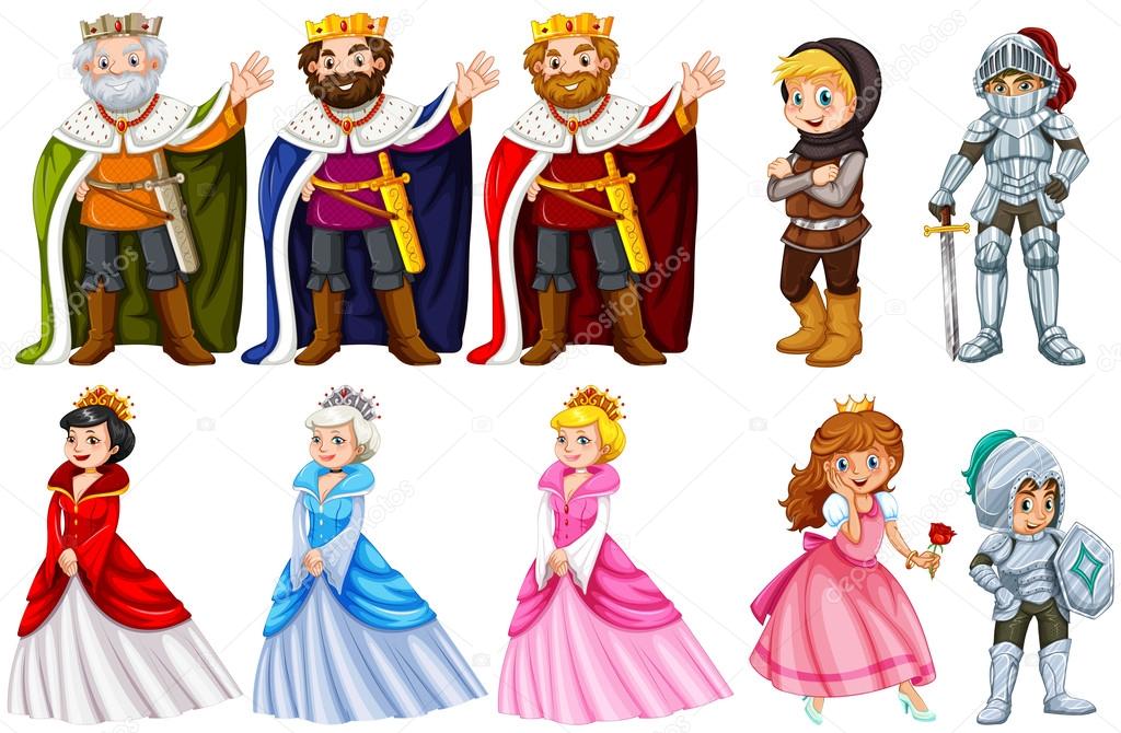 Different fairytales characters on white background Stock Vector Image ...