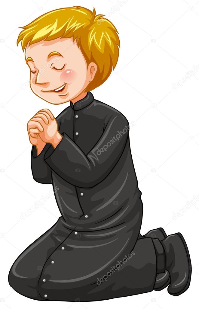 Dibujo De Monje Rezando