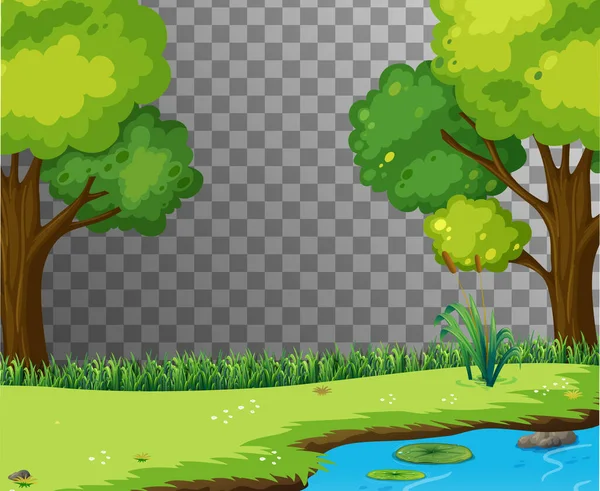 Blank Nature Scene Landscape Transparent Background Illustration Stock ...