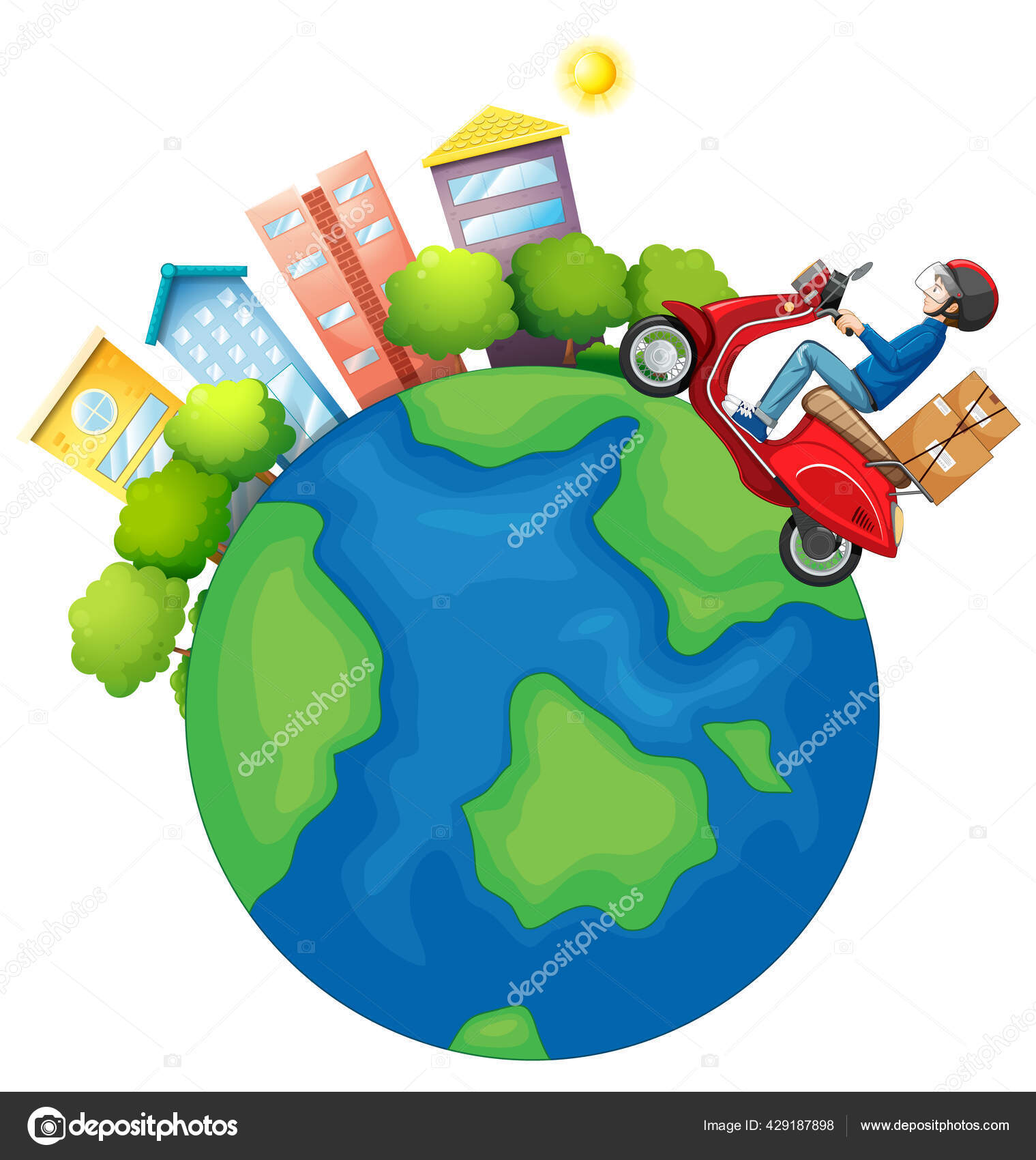 Isolated Delivery Icon White Background Illustration Stock Vector by ...