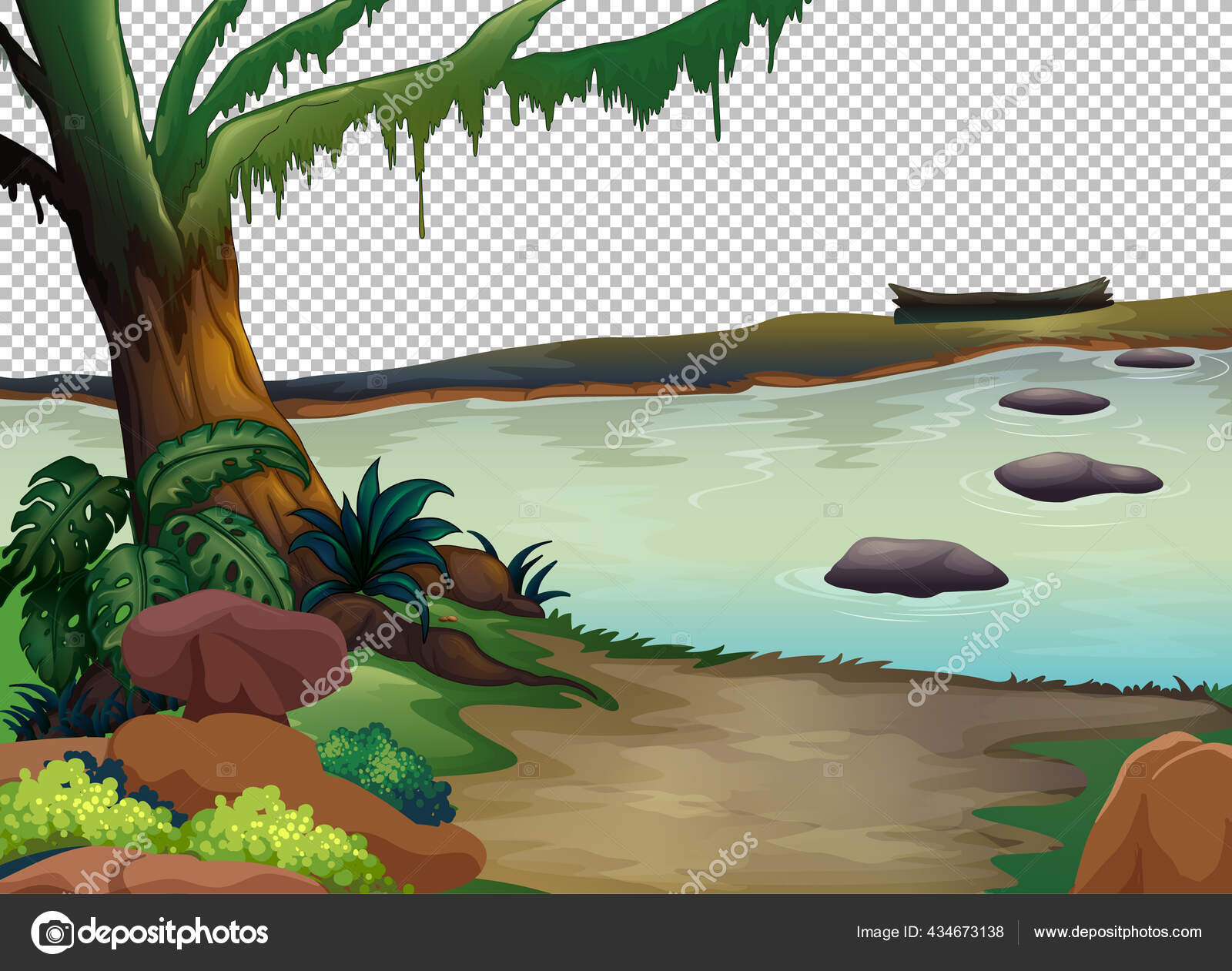 Nature Outdoor Landscape Transparent Background Illustration Stock ...