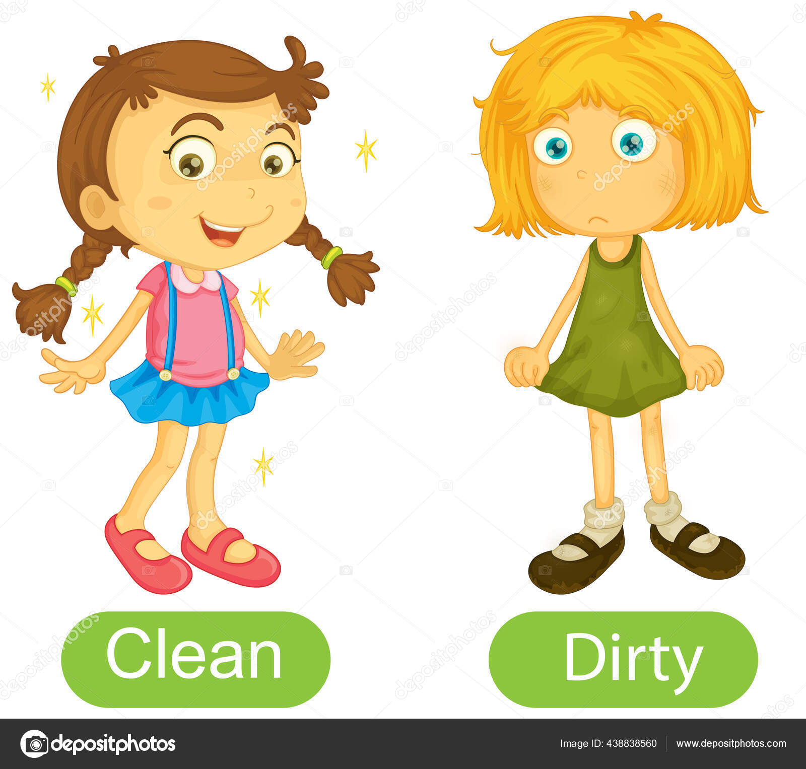 Words Clean Dirty Illustration Stock Vector by ©interactimages 438838560