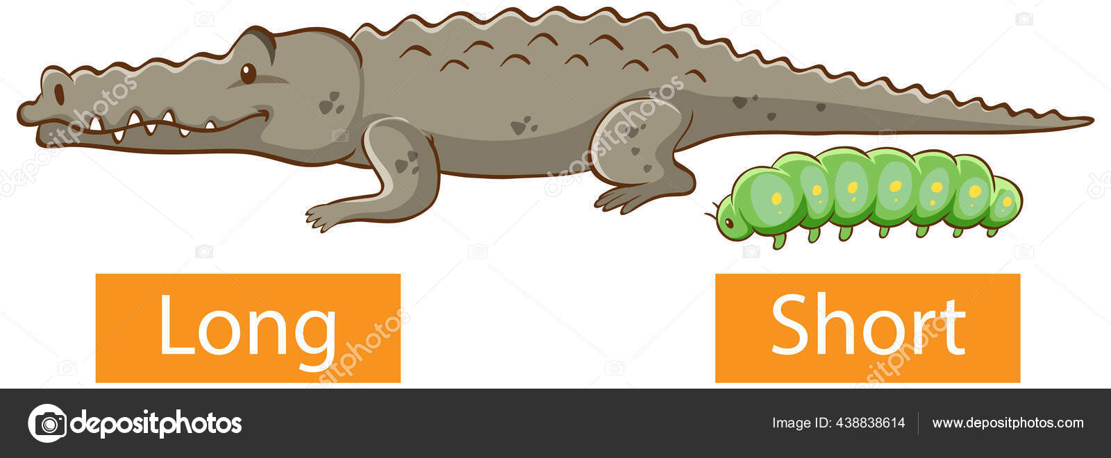 Adjectives Words Long Short Illustration Stock Vector by ...