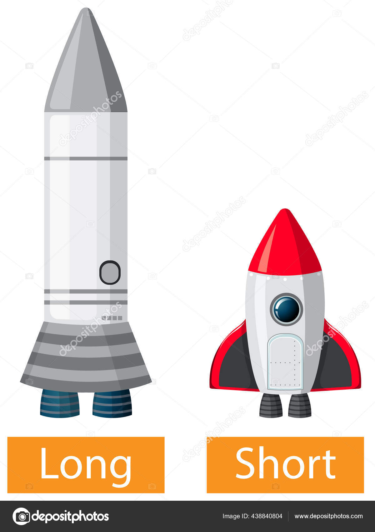 Adjectives Words Long Short Illustration Stock Vector Image by ...