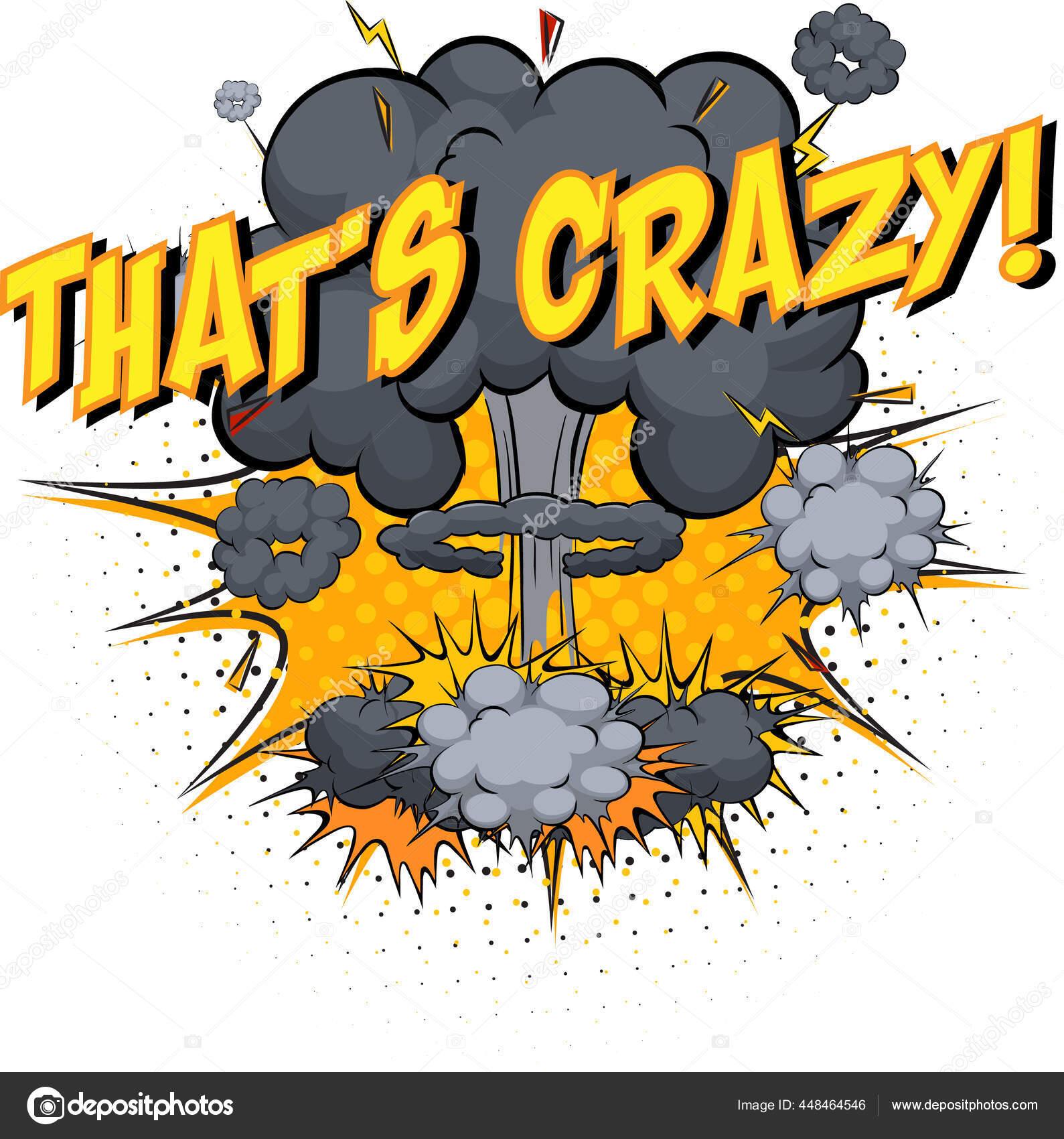 Word That's Crazy Comic Cloud Explosion Background Illustration Stock ...