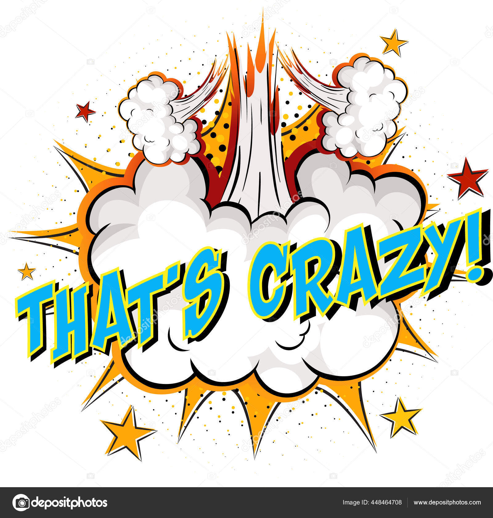 Word That's Crazy Comic Cloud Explosion Background Illustration Stock ...