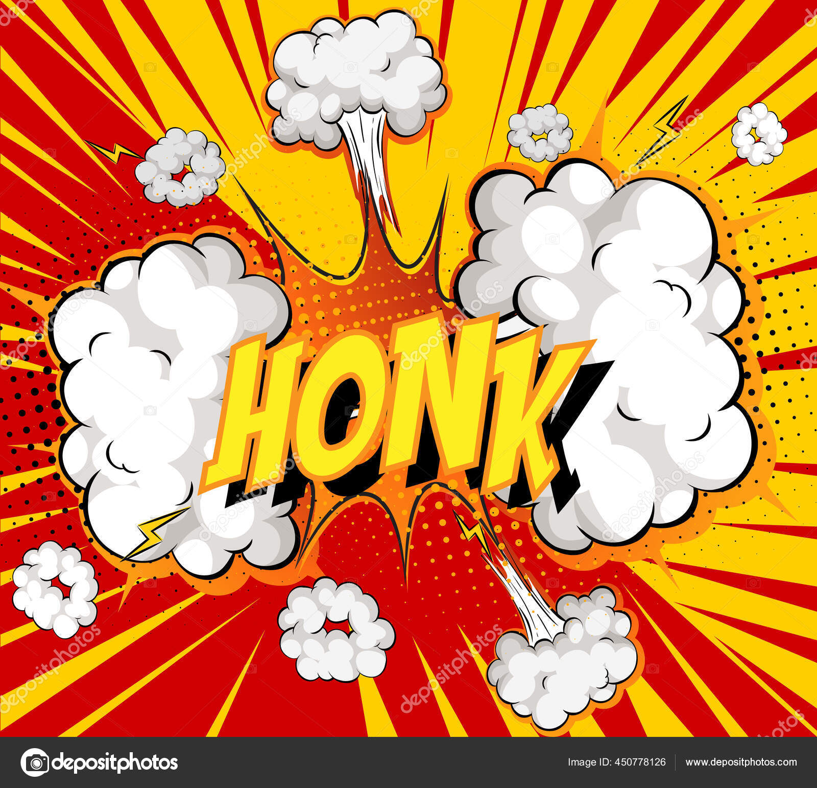 Word Honk Comic Cloud Explosion Background Illustration Stock Vector ...