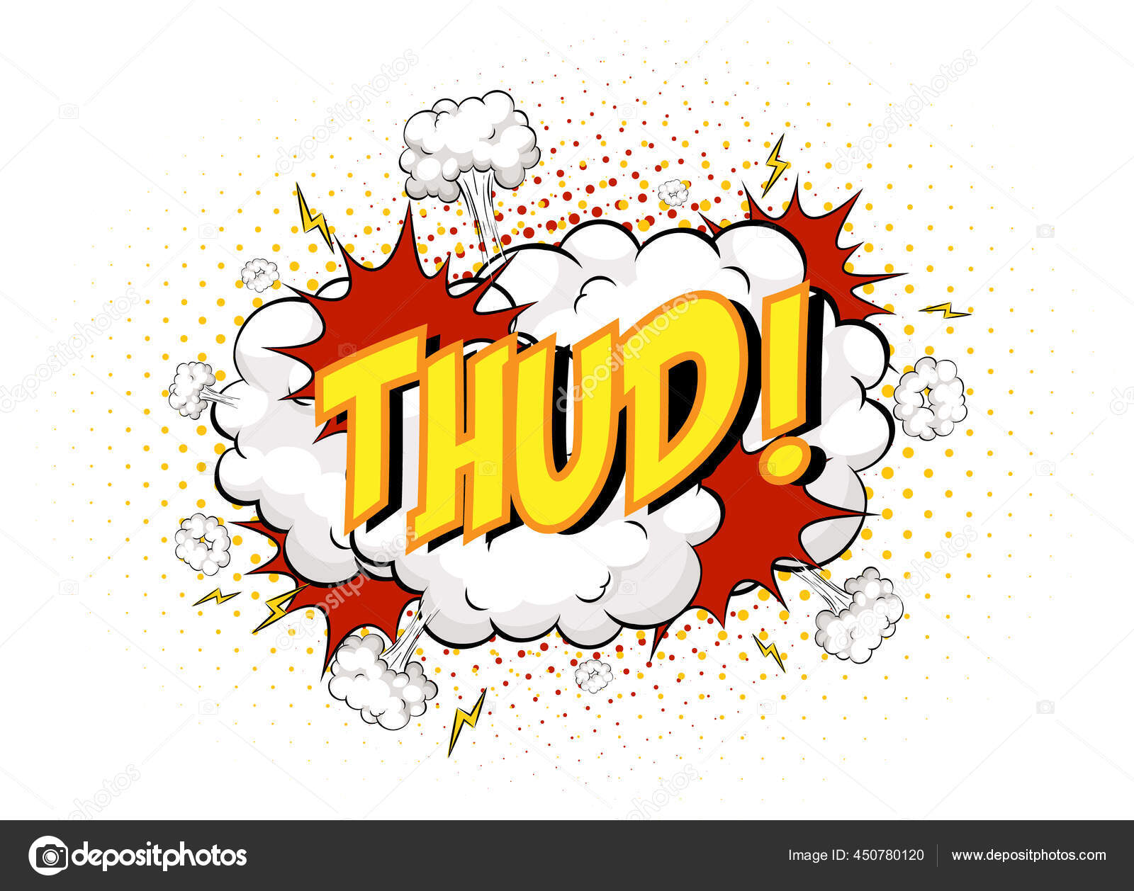 Word Thud Comic Cloud Explosion Background Illustration Stock ...