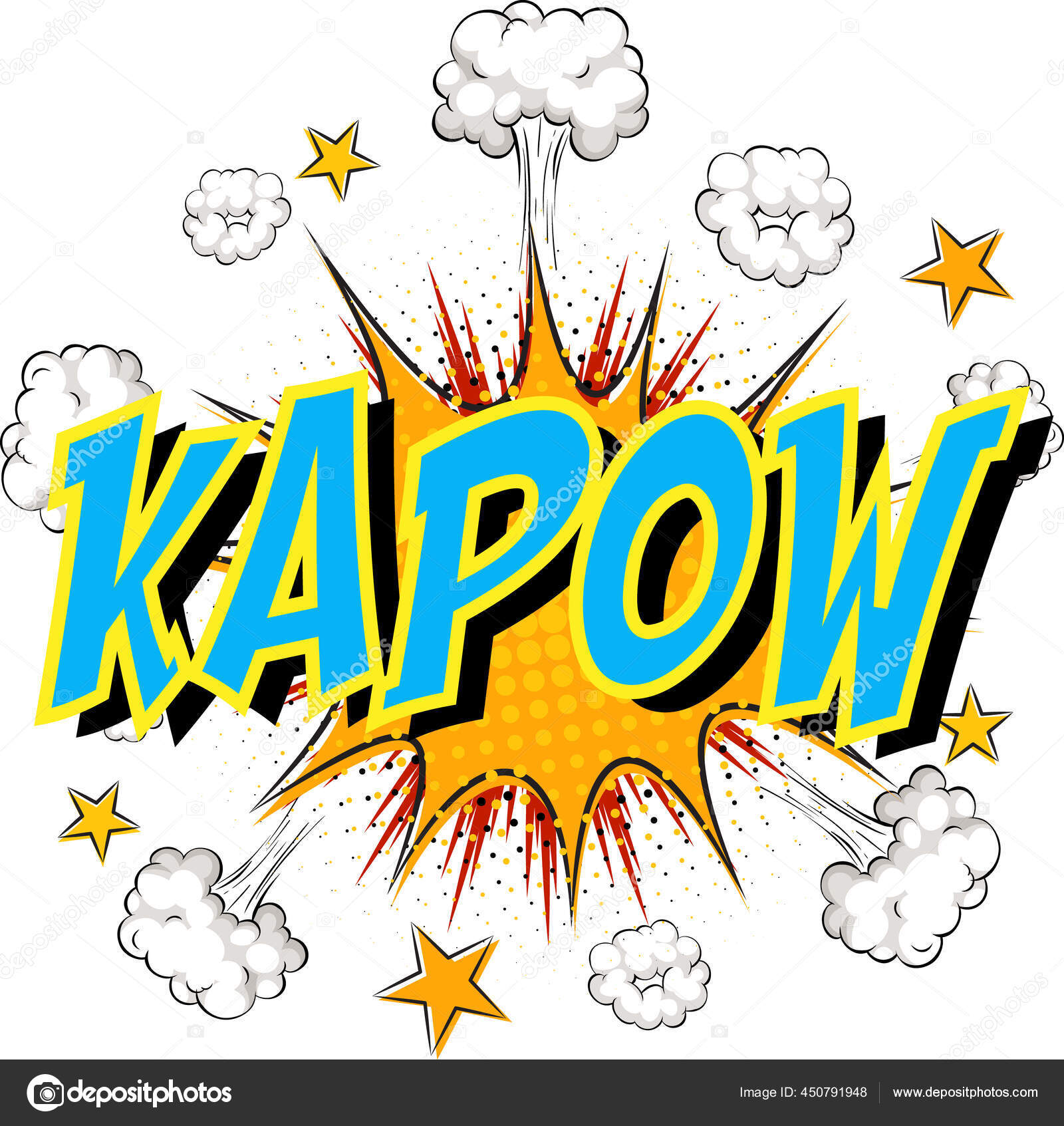 Word Kapow Comic Cloud Explosion Background Illustration Stock Vector ...
