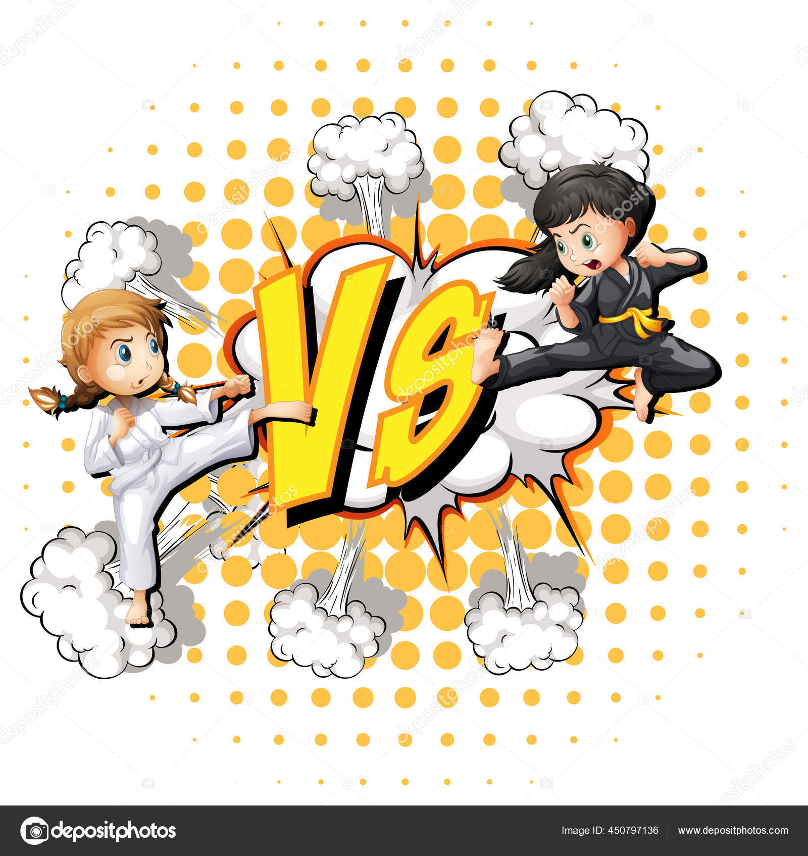 Two Girls Fighting White Background Illustration Stock Vector Image by ...