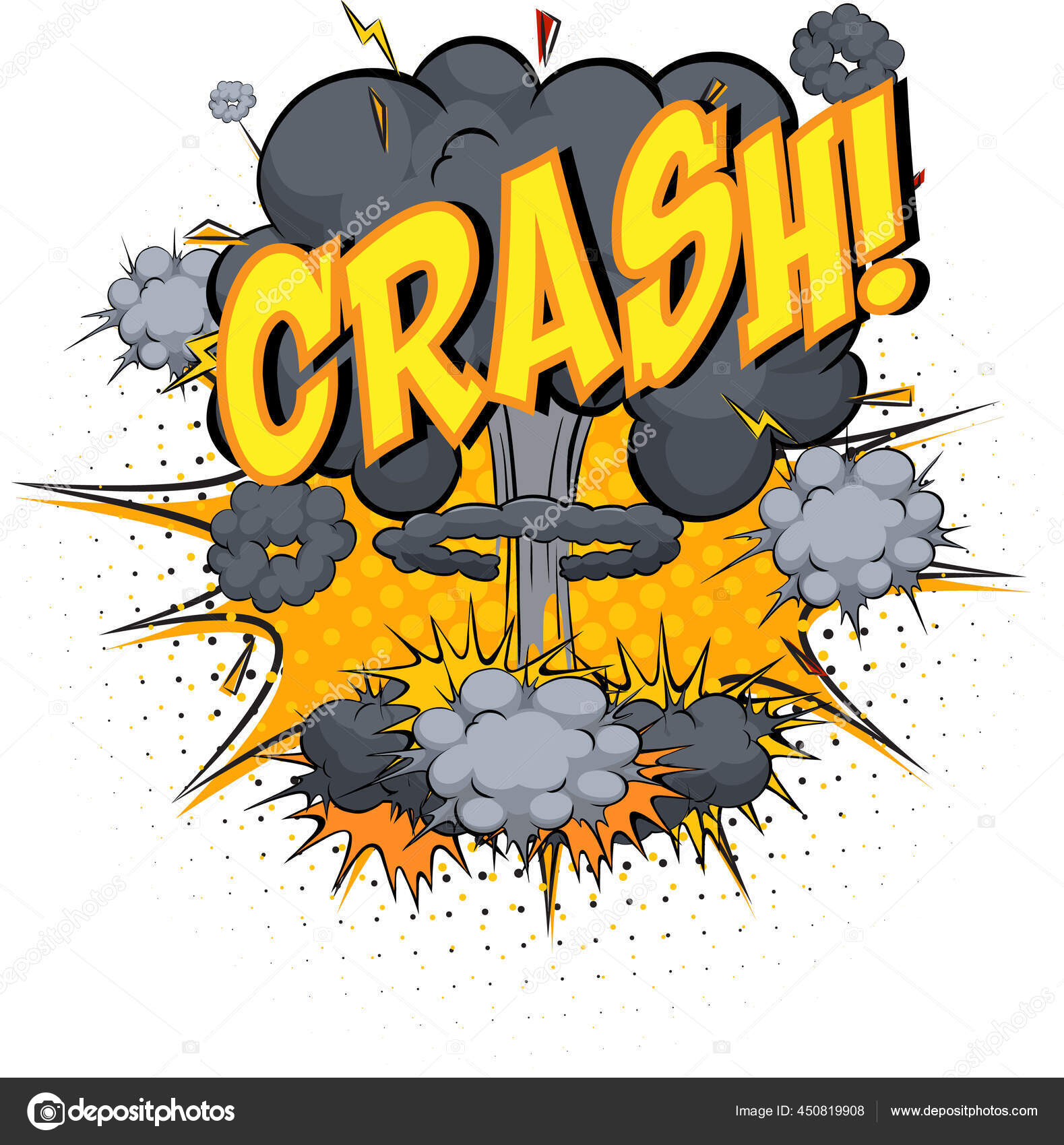 Word Crash Comic Cloud Explosion Background Illustration Stock Vector ...