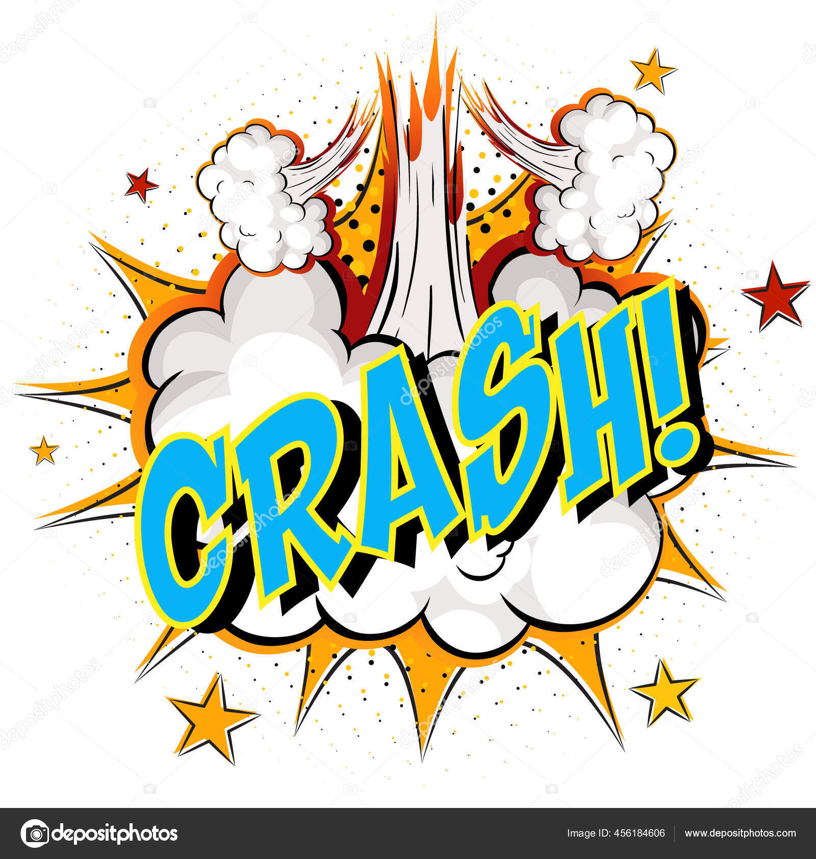 Word Crash Comic Cloud Explosion Background Illustration Stock Vector ...